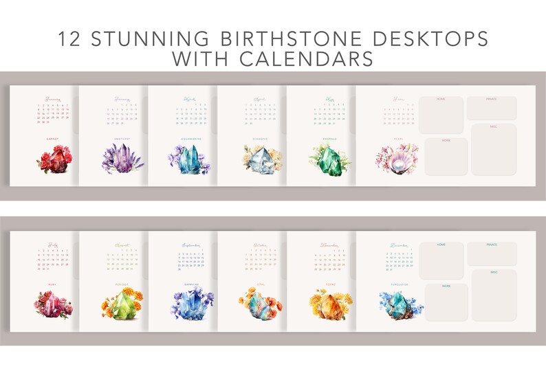 BIRTHSTONE 2024 Work Business School Productivity Bundle Custom Desktop ...