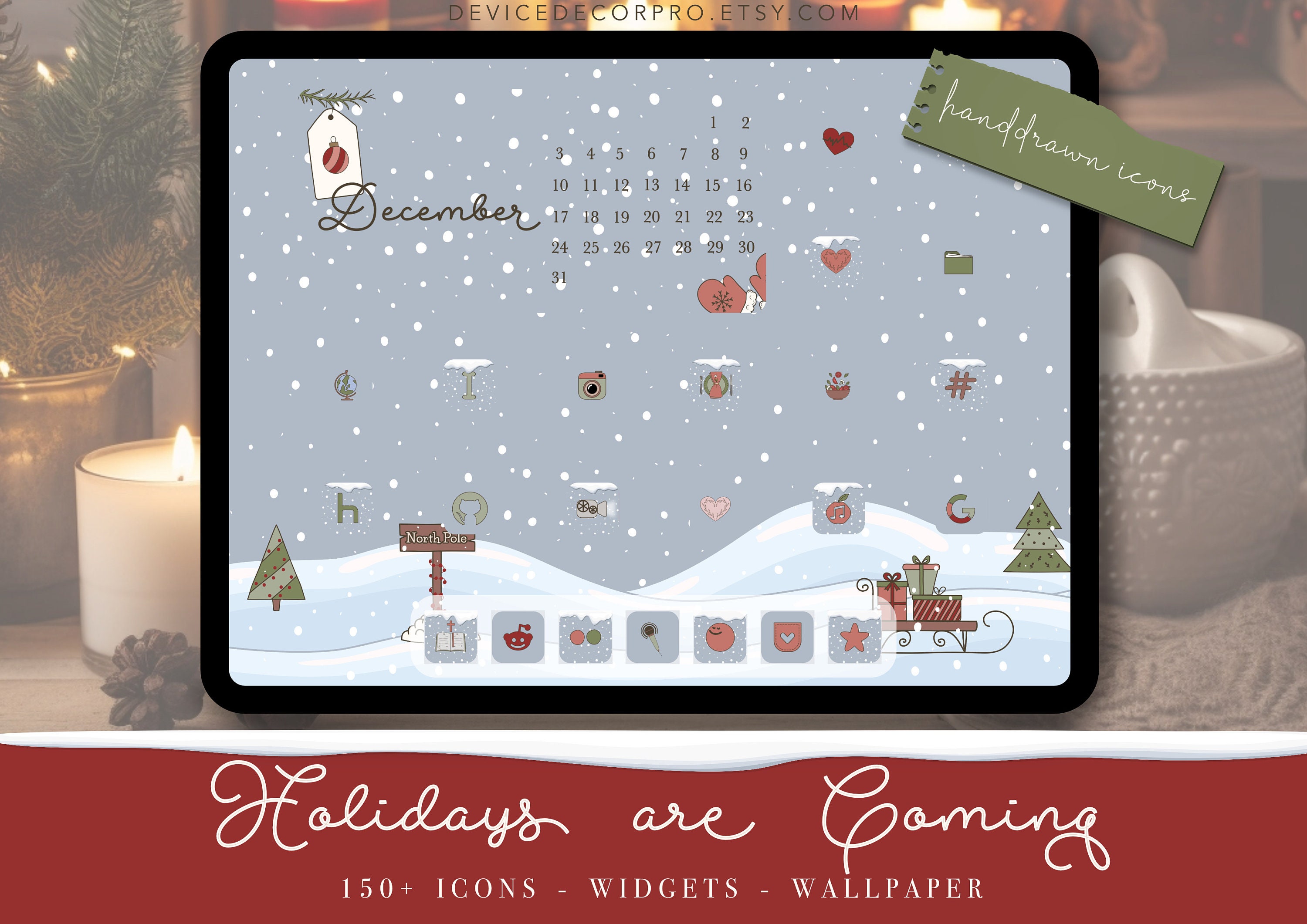 Handdrawn App Icons HOLIDAYS ARE COMING, Ios Icons, iPad Icons ...