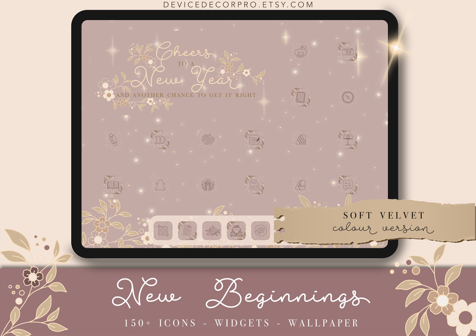 Handdrawn App Icons ELEGANT NEW YEARS, Ios Icons, iPad Icons, Handdrawn ...