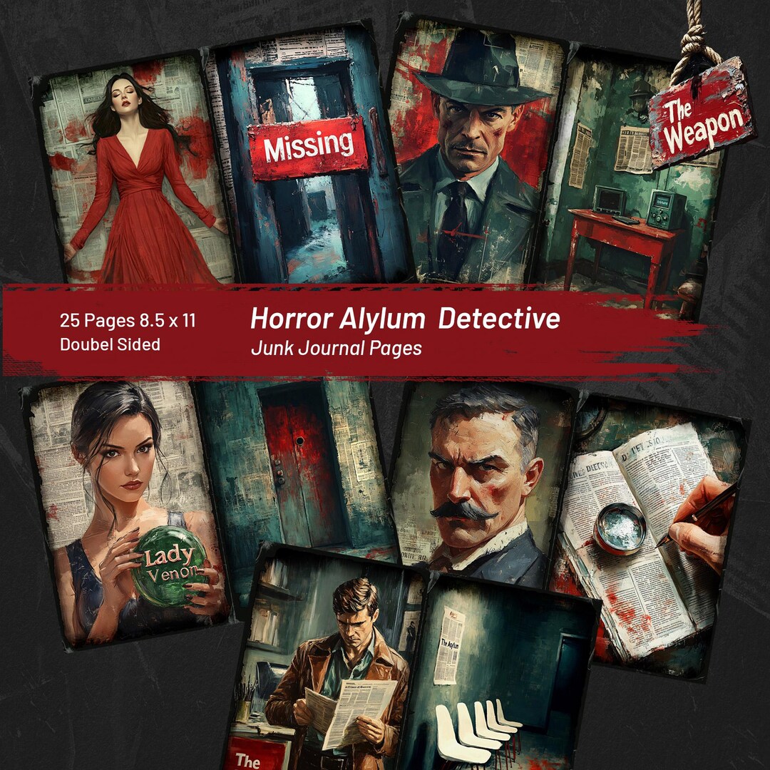 The Asylum Junk Journal Digital Papers - Haunted Mental Hospital ...