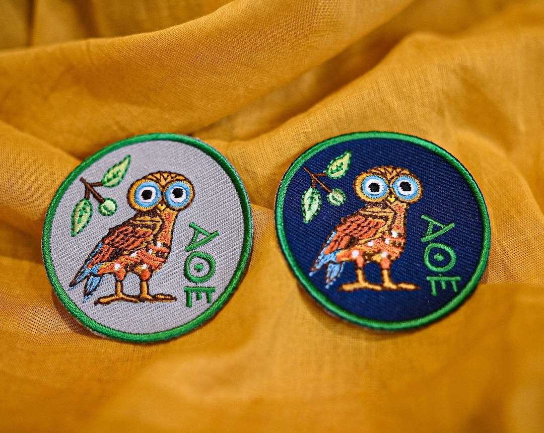 Unique Embroidered Owl Iron-on Patch Inspired by Ancient Greece - Etsy