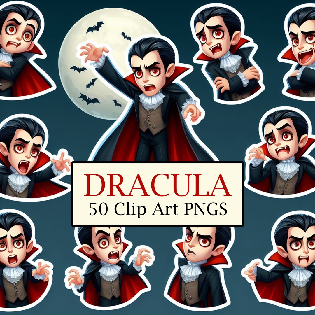 Dracula Sticker Pngs Victorian Style Vampire Sticker Set Bram Stoker ...