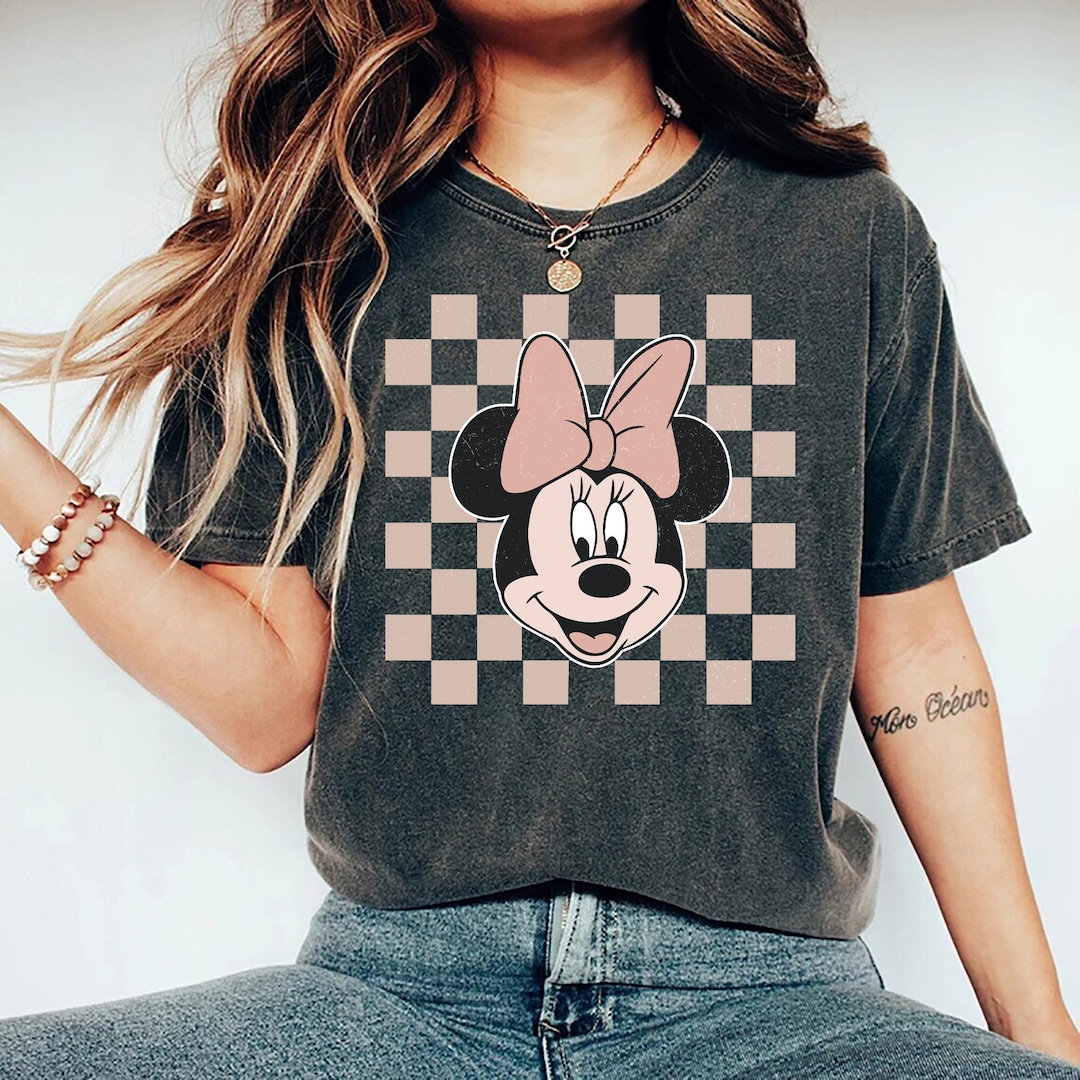 Minnie Checkered Comfort Colors® Shirt, Vintage Minnie Mouse Shirt ...