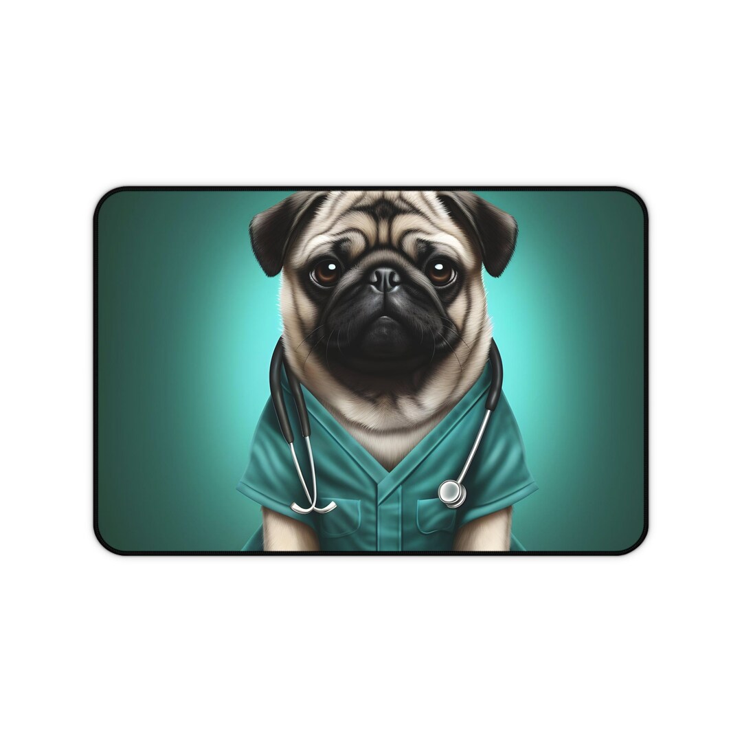 Nurse Pug, Desk Mat - Etsy