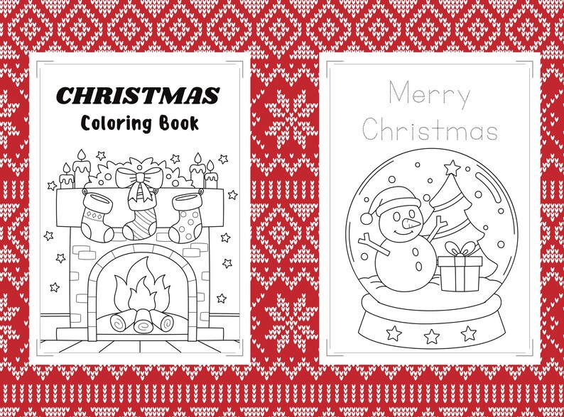 30 Christmas Coloring Pages, Adult and Kids Coloring Book, Christmas ...
