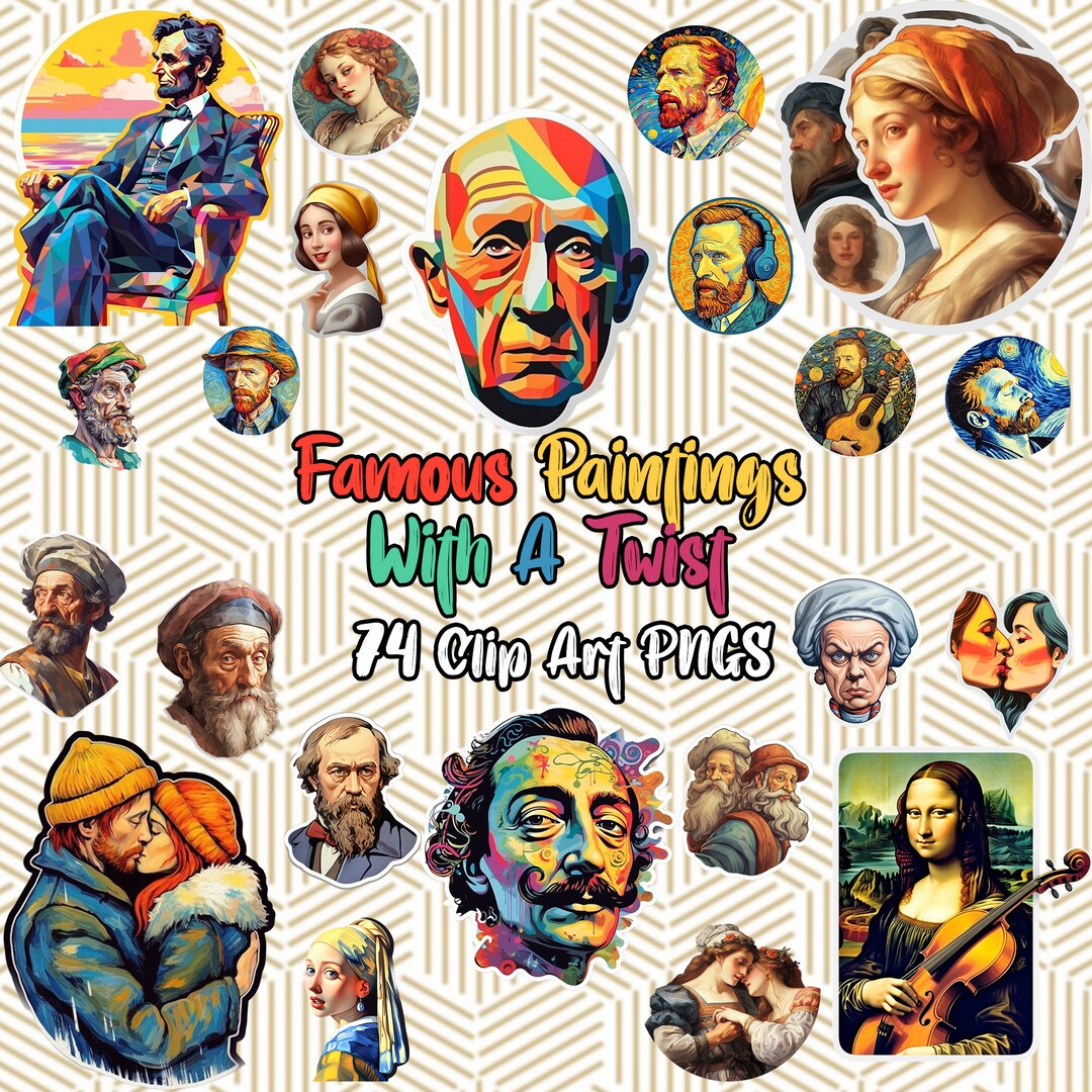 Famous Paintings With a Twist Digital Famous Characters File Download ...
