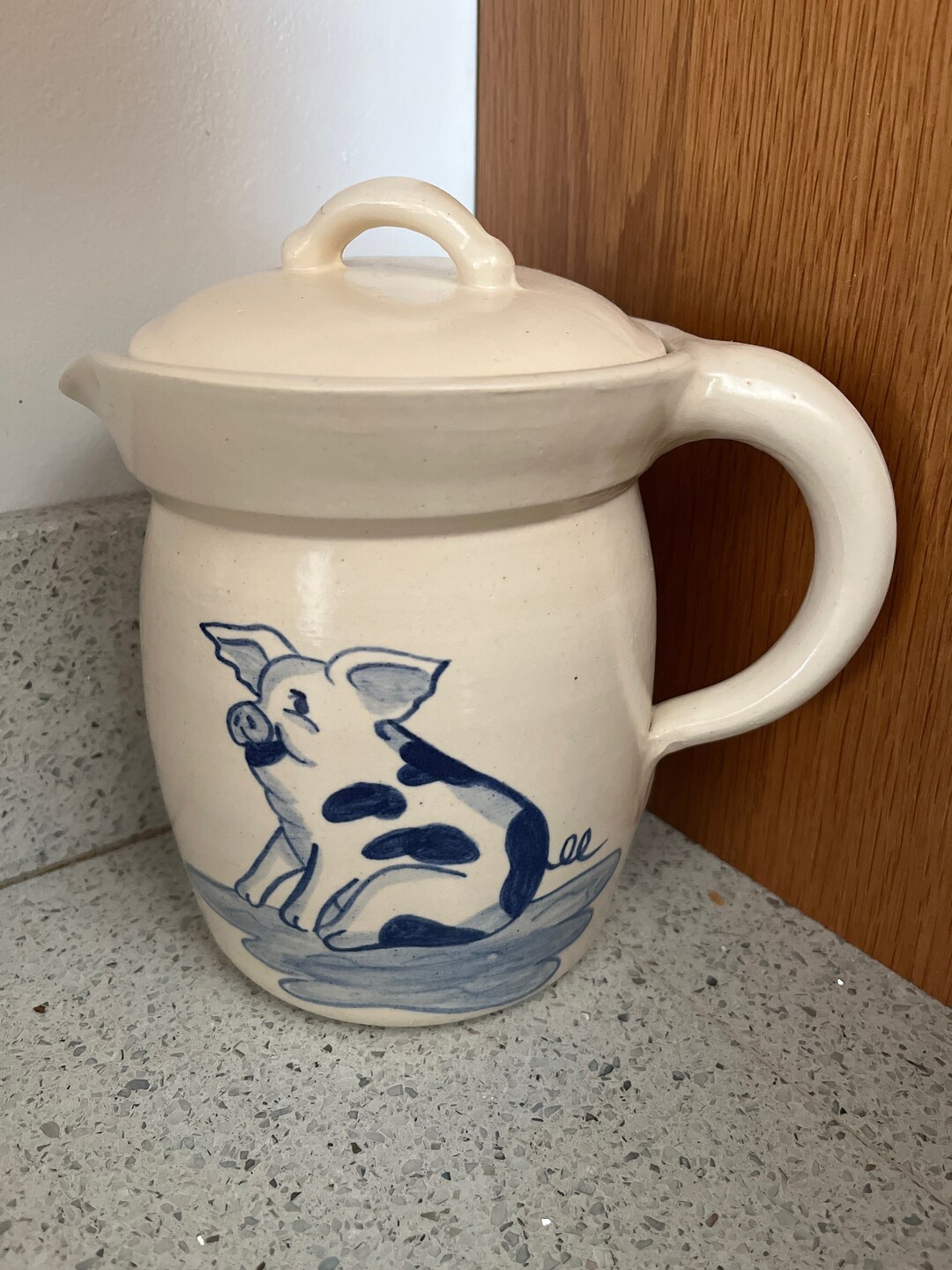 Vintage Stoneware Pig Pitcher - Etsy
