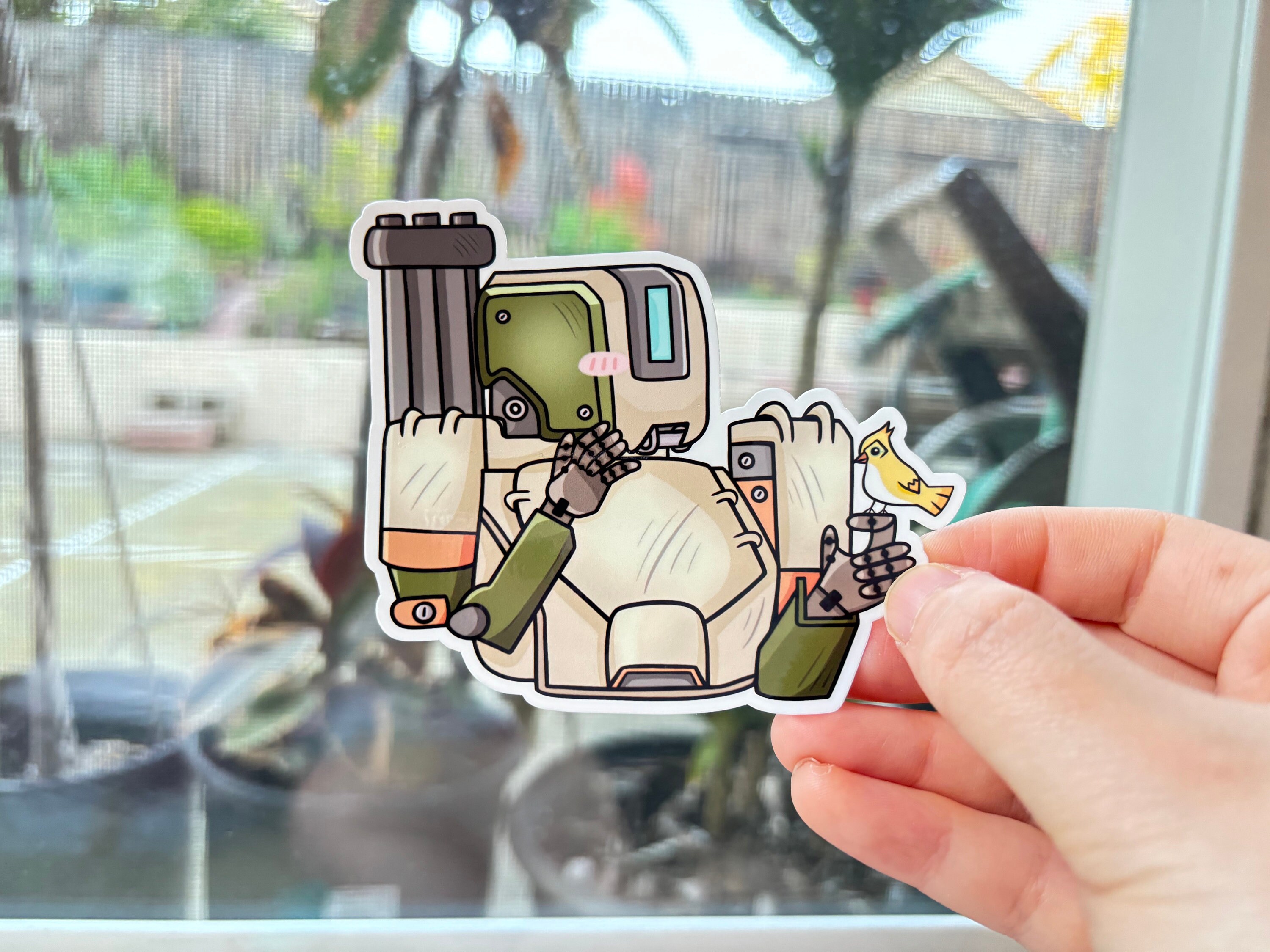 Overwatch Cute Bastion Sticker Vinyl Decal Laptop Bottle Decal Ganymede ...