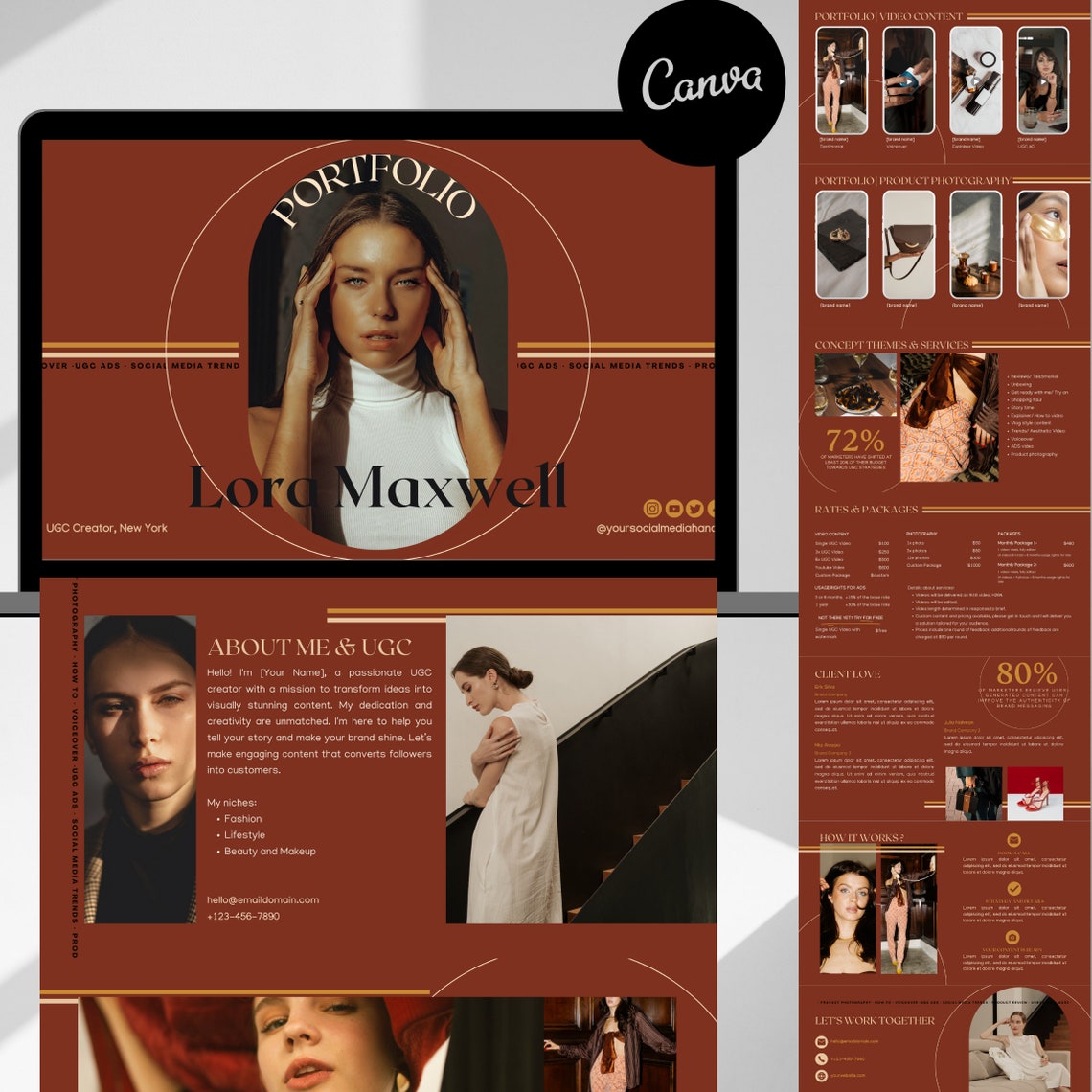 Modern UGC Portfolio Template, Canva UGC Portfolio Template for Creator ... Modern UGC Portfolio Template, Canva UGC Portfolio Template for Creator ...