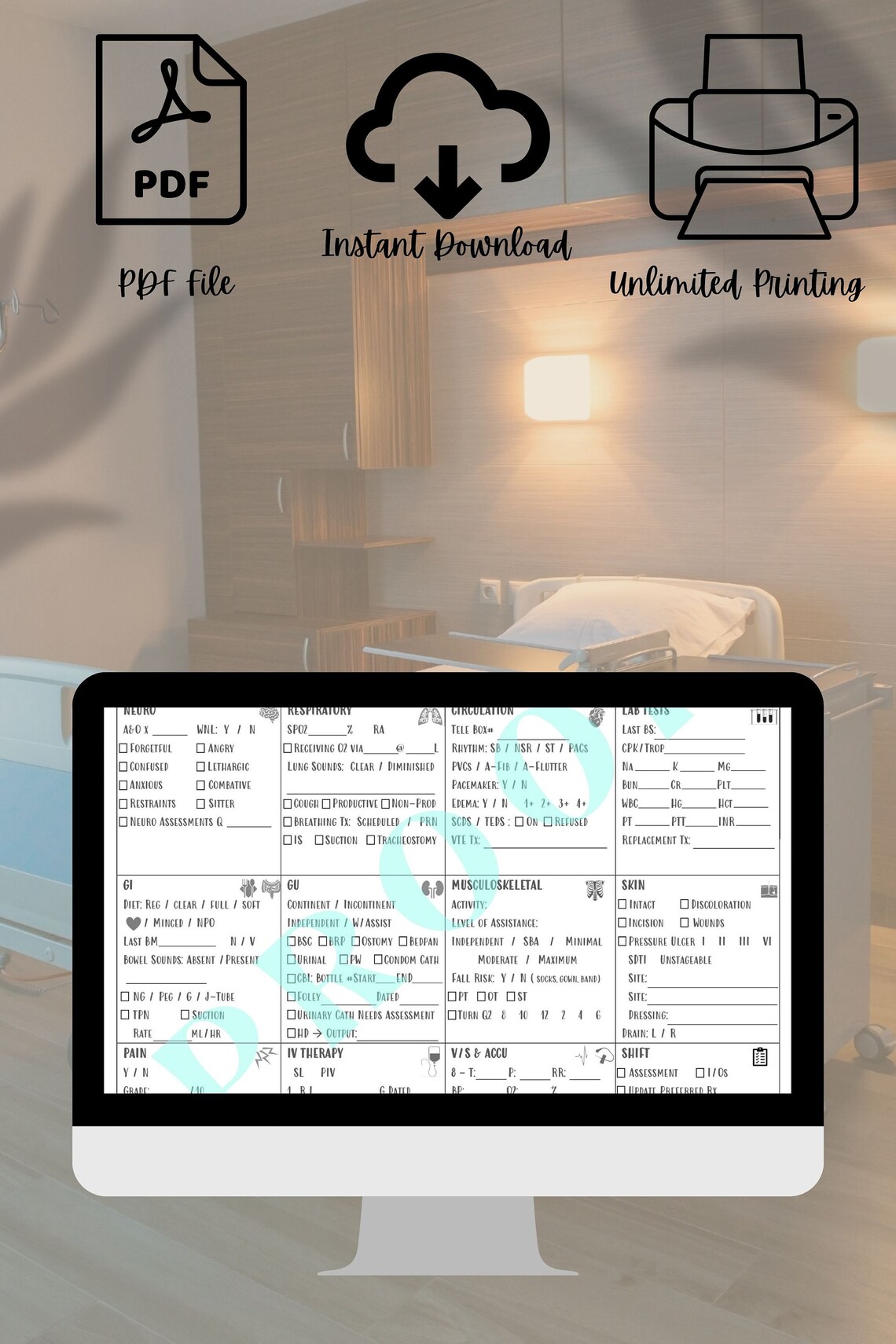 Medsurg/tele Report Sheet, SBAR, Medsurg, Telemetry, RN Report Sheet ...