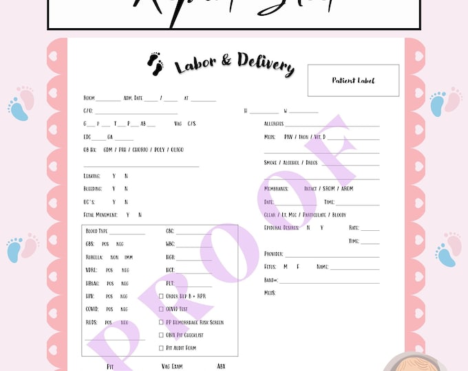 Labor & Delivery Report Sheet, SBAR, L and D, Labor, RN Report Sheet ...