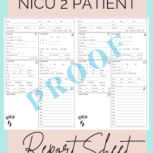 Nicu 2 Patient Report Sheet, NICU Sbar, Nicu Report Sheet , RN Report ...