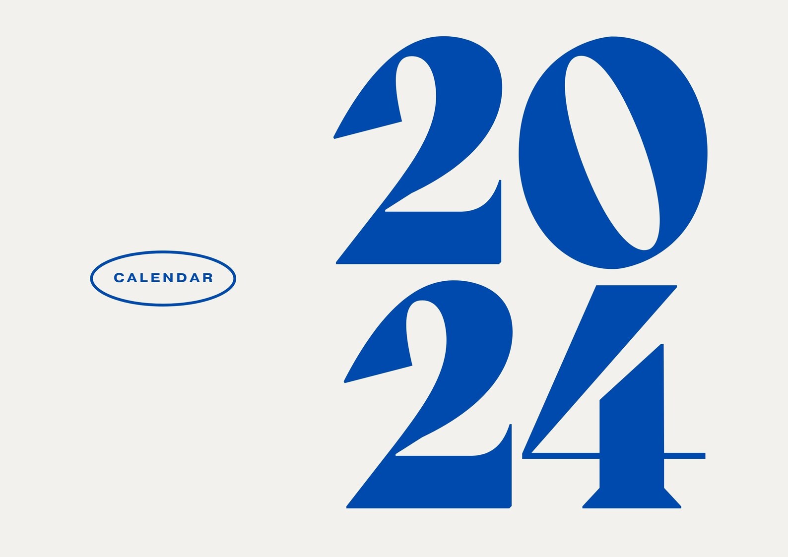 Printable Calendar 2024 Blue Colored Modern Elegant Minimalist Stylish ...