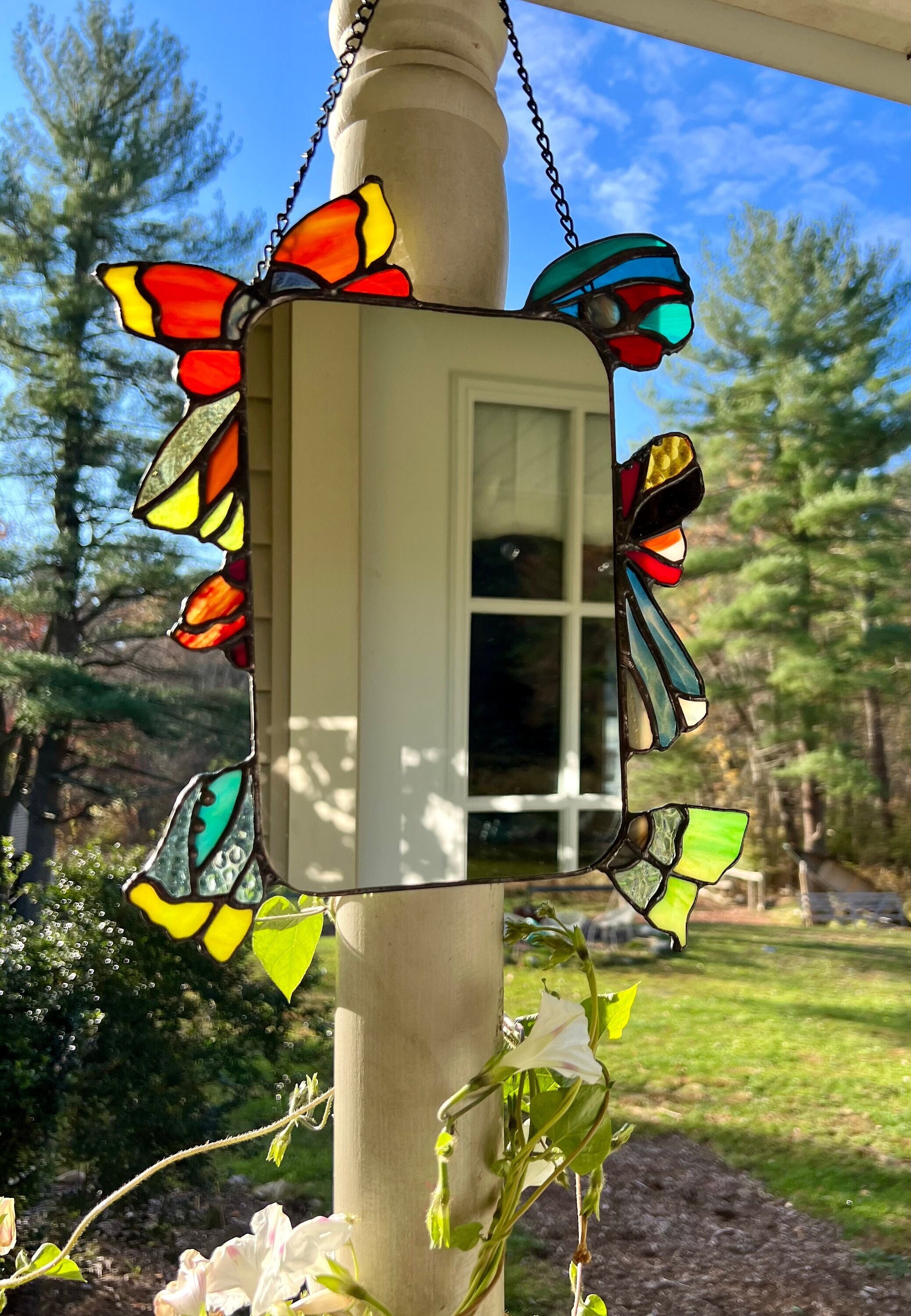 Rainbow Moth Mirror - Etsy