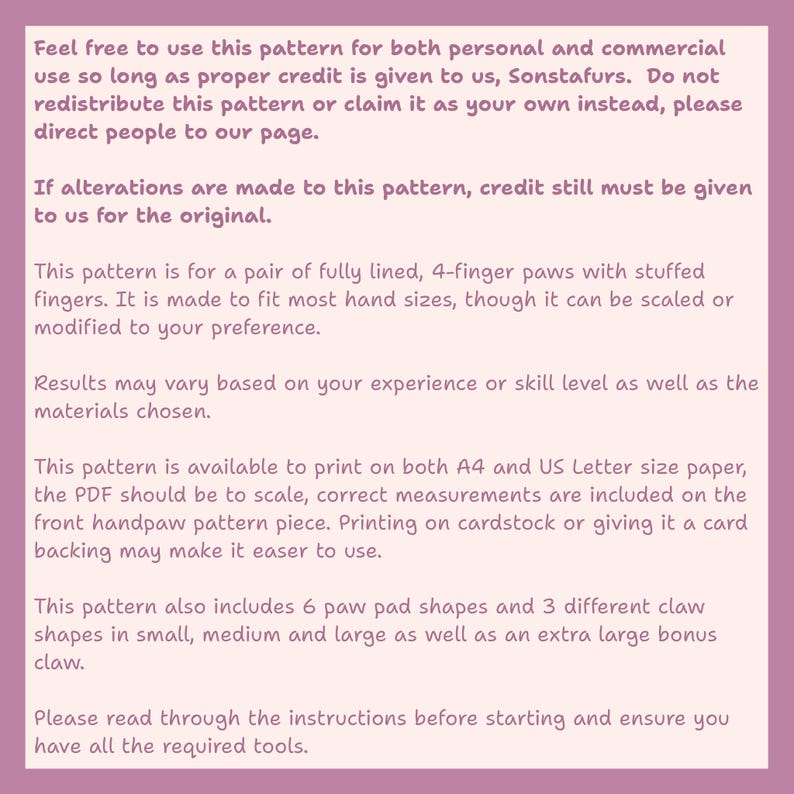 Fursuit Paws PDF Pattern: Sharp 4-finger Puffy Handpaws Tutorial ...