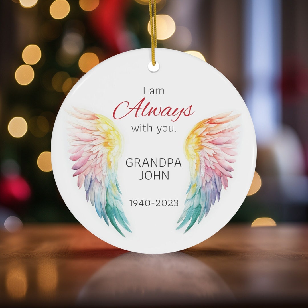Personalized Angel Wings Memorial Christmas Tree Ornament - Etsy