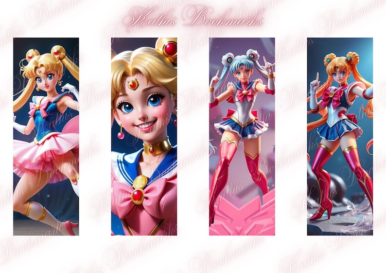 Sailormoon, 12 Printables Bookmarks, Digital Bookmarks, Instant ...