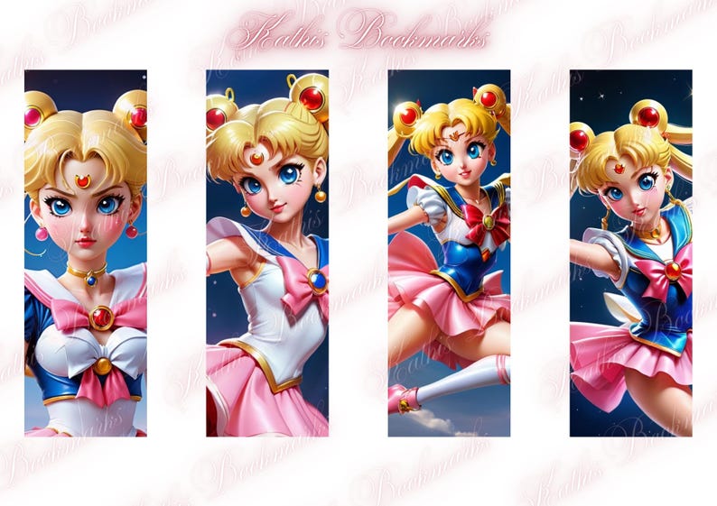Sailormoon, 12 Printables Bookmarks, Digital Bookmarks, Instant ...