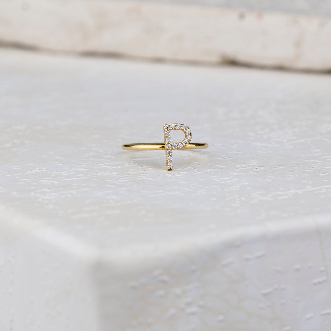Initial Letter Ring: Personalized Engagement Promise Ring - Etsy