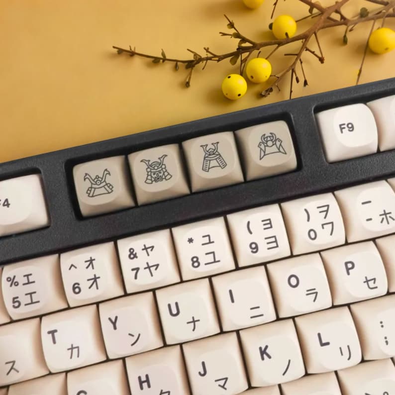 Japanese Keycaps Japan, Samurai, Katana, Brown, Beige, Key Cap Set, PBT ...