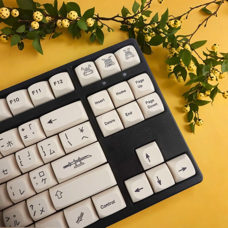 Japanese Keycaps Japan, Samurai, Katana, Brown, Beige, Key Cap Set, PBT ...