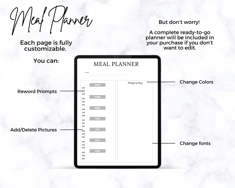 Meal Planner Digital Meal Planner Goodnotes Meal Planner - Etsy