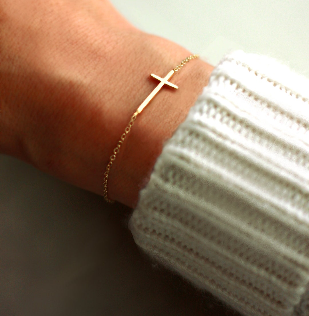 Cross Bracelet | Gold, Silver, Rose Gold | Confirmation Gifts for Girls | Christian Bracelets ...