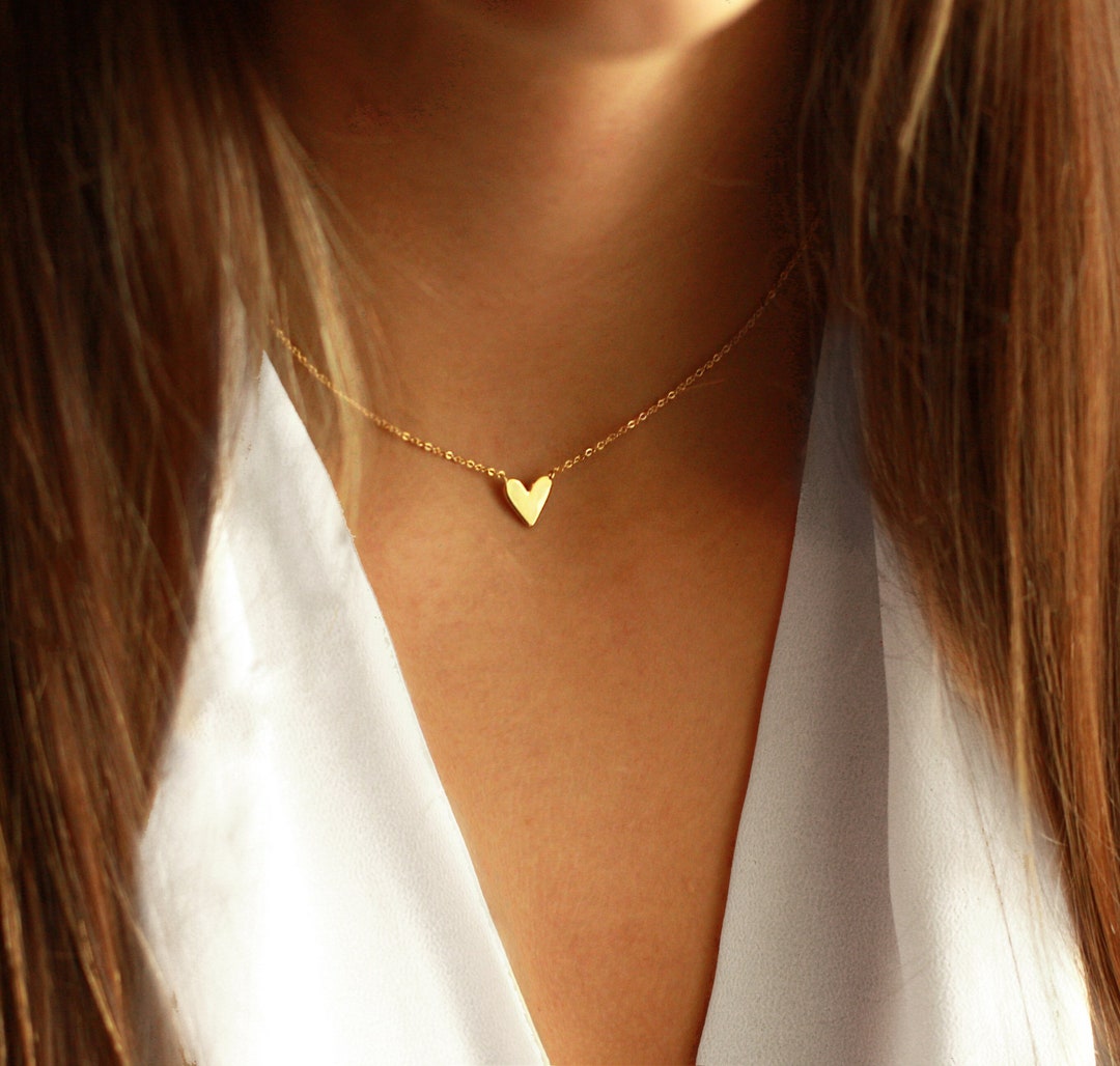 Delicate Heart Love Necklace | Dainty Gold Heart Necklace Choker ...