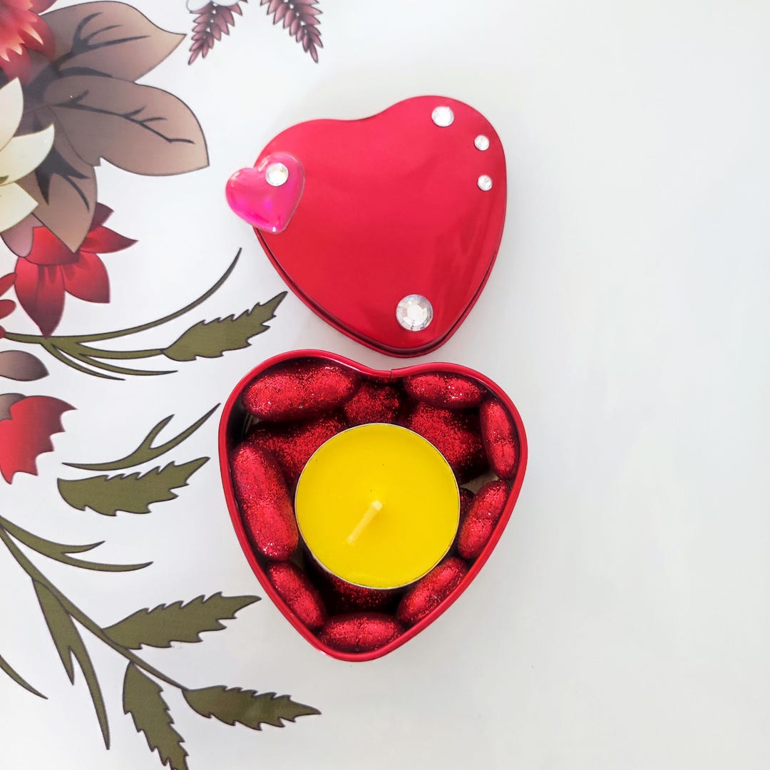 LOVE BOX Heart-shaped DIY Tea Light Candle Box for Valentine's Day and ...