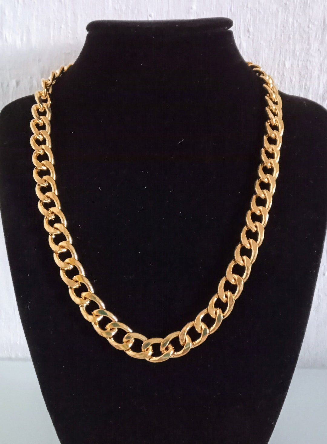 Thick Gold Necklace, Gold Curb Chain, Chunky Chain Necklace - Etsy
