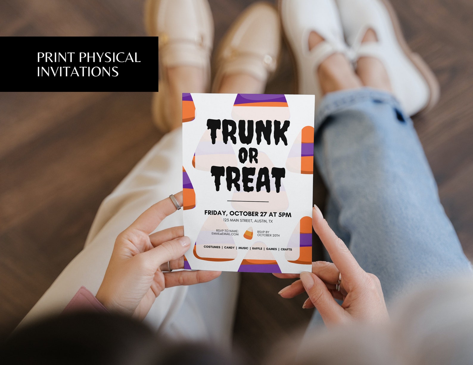 Trunk or Treat Editable & Printable Invitation Flyer Template for Canva ...