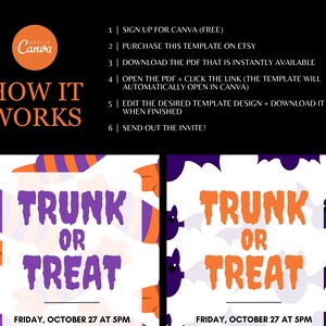Trunk or Treat Editable & Printable Invitation Flyer Template for Canva ...