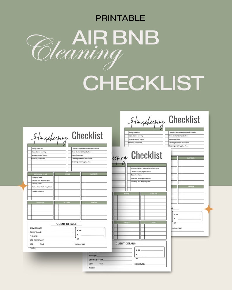 Airbnb Cleaning Planner, Printable Host Checklist, Vacation Rental ...