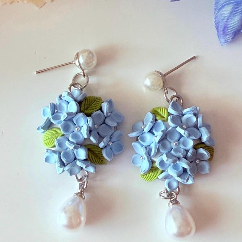Hydrangea Earrings - Etsy