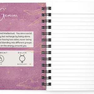 Zodiac Spiral Bound Journal- Taurus, Gemini and Cancer - Etsy