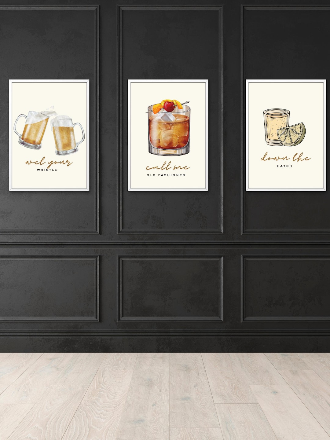 Vintage Cocktail Bar Posters, Retro Home Bar Decor (digital File Bundle ...