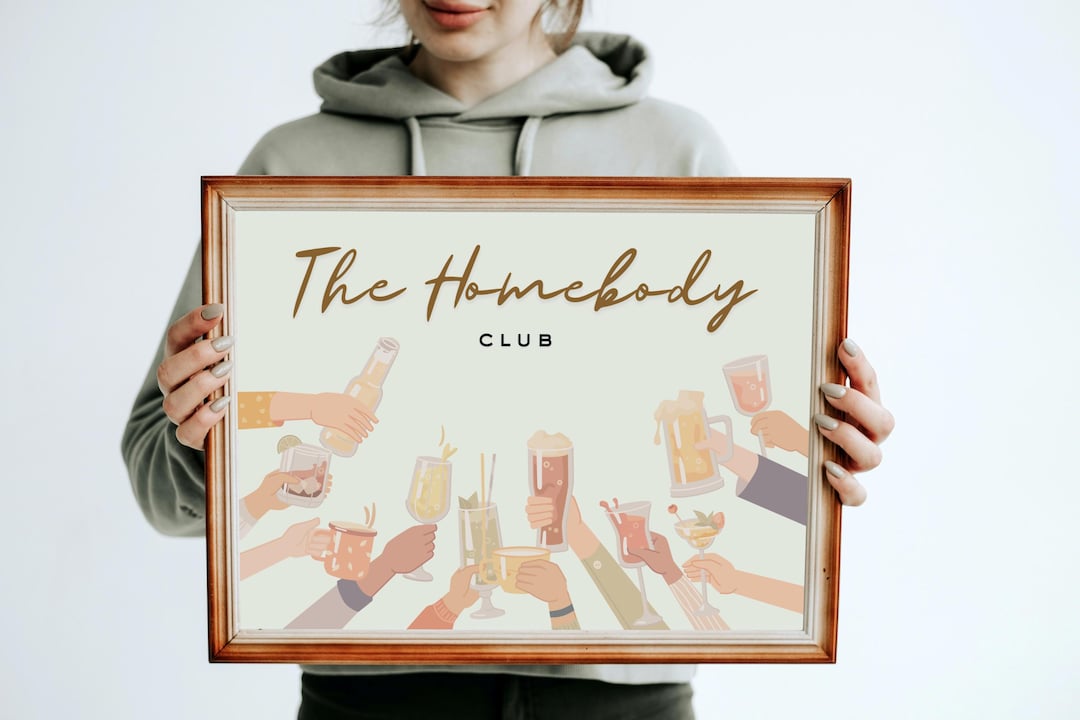 Vintage Bar Posters, Home Bar Decor, 'the Homebody Club' Digital File ...