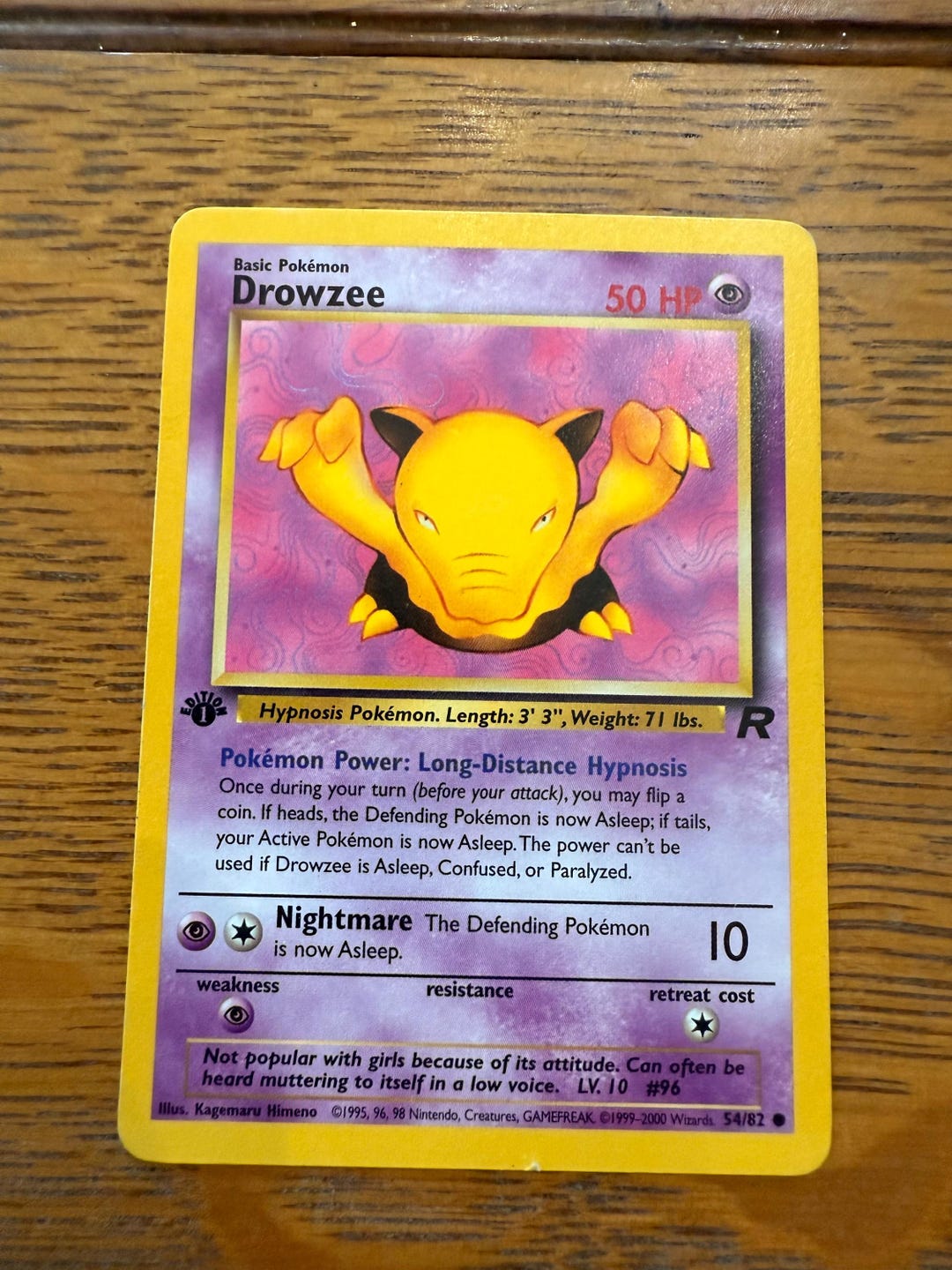Pokemon First Edition Drowzee Team Rocket 1999-2000 - Etsy