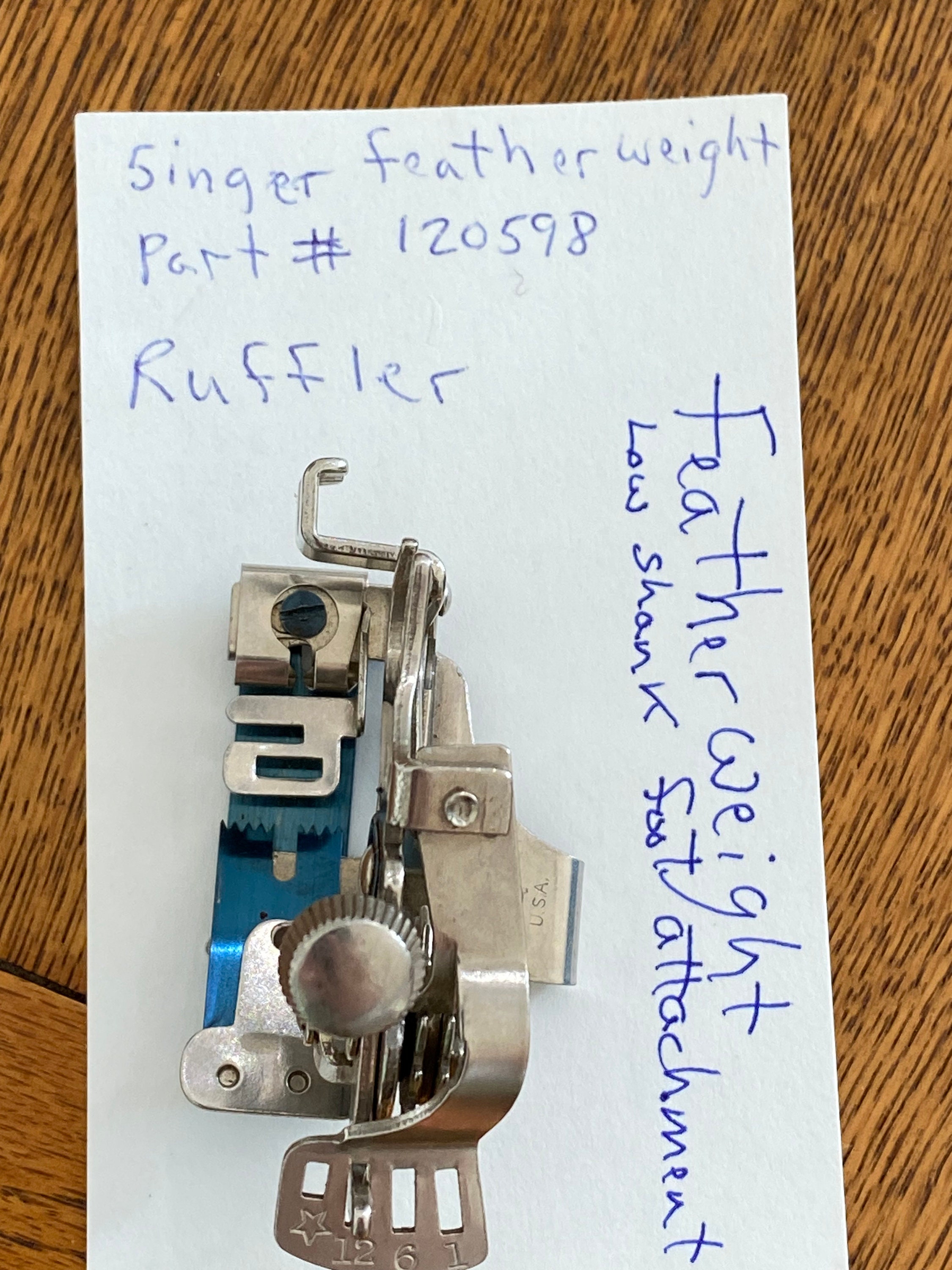 Singer Featherweight Ruffler, Pat 120598 - Etsy