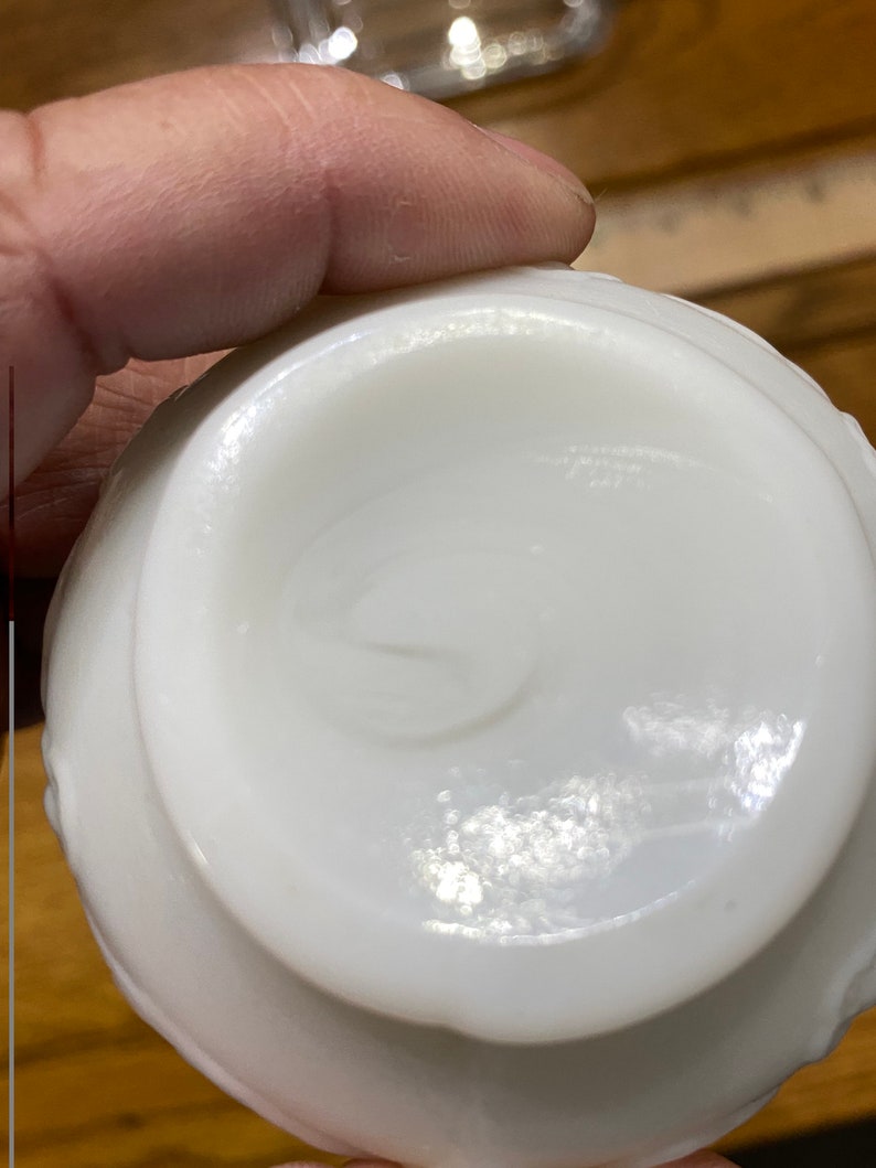 Vintage Milk Glass Bottle With Metal Lid - Etsy