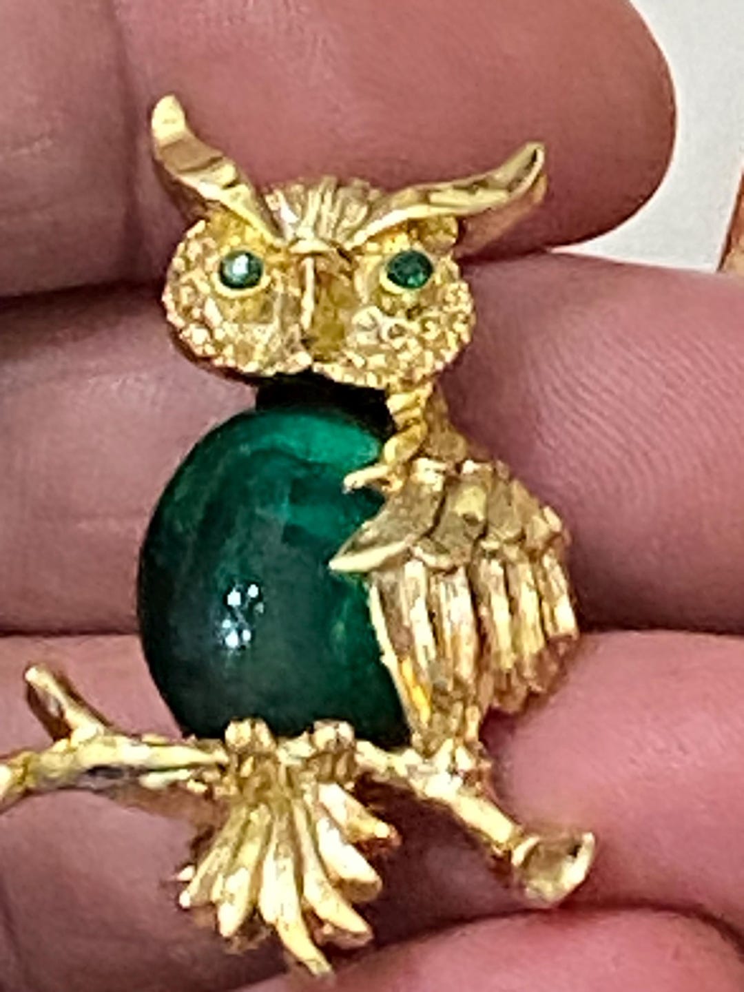 Jewelry, Owl Brooch, Green Jelly Belly, 1950s, Marked , Gerry - Etsy