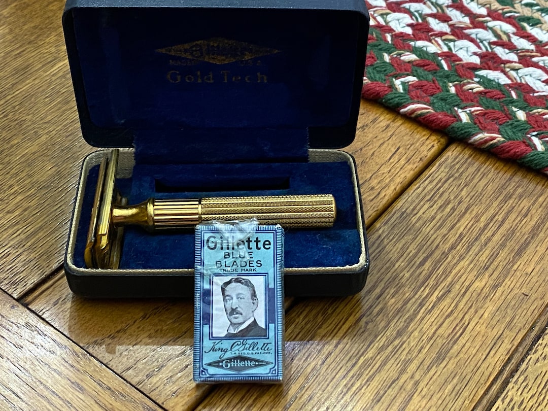 Vintage Gillette Razor Set With Blades - Etsy