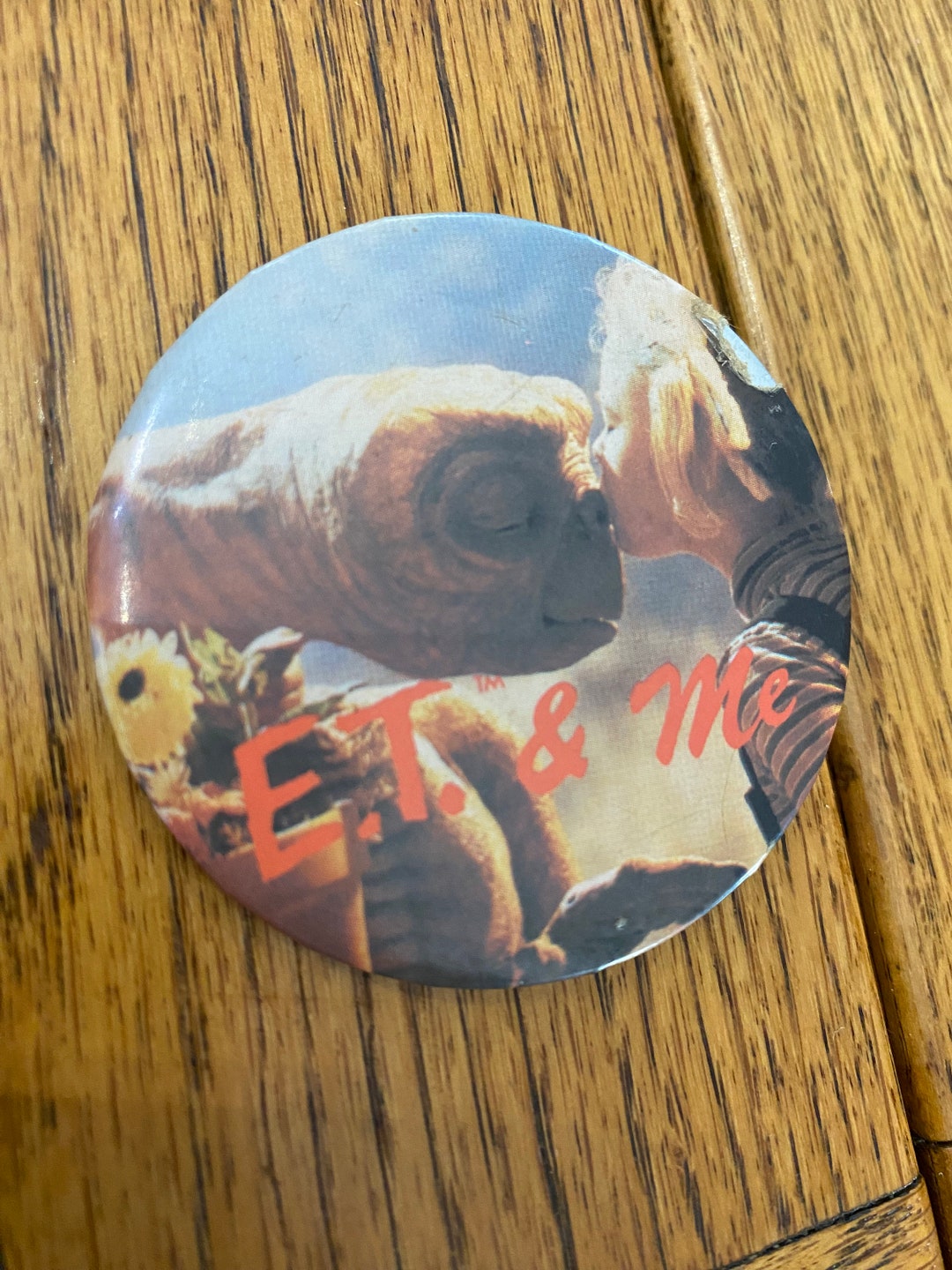 Vintage ET and Me Button Pin 1980s - Etsy