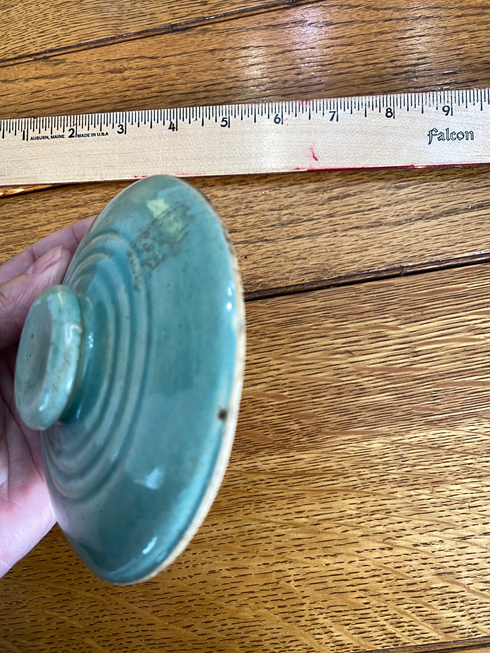 Vintage Green Pottery Lid, 1950s. - Etsy