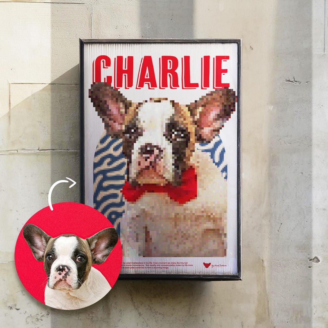 Custom Pixel Pet Portrait, Personalized Portrait for Dogs and Cats ...