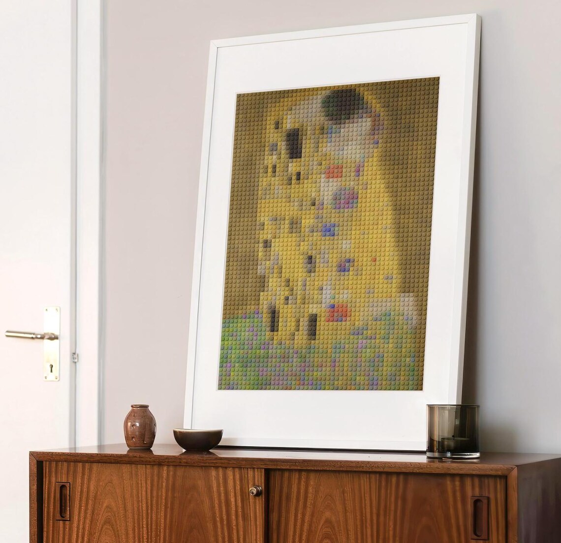 Gustav Klimt the Kiss Pixel Art Poste, Vibrant, Modern Decor for Art ...