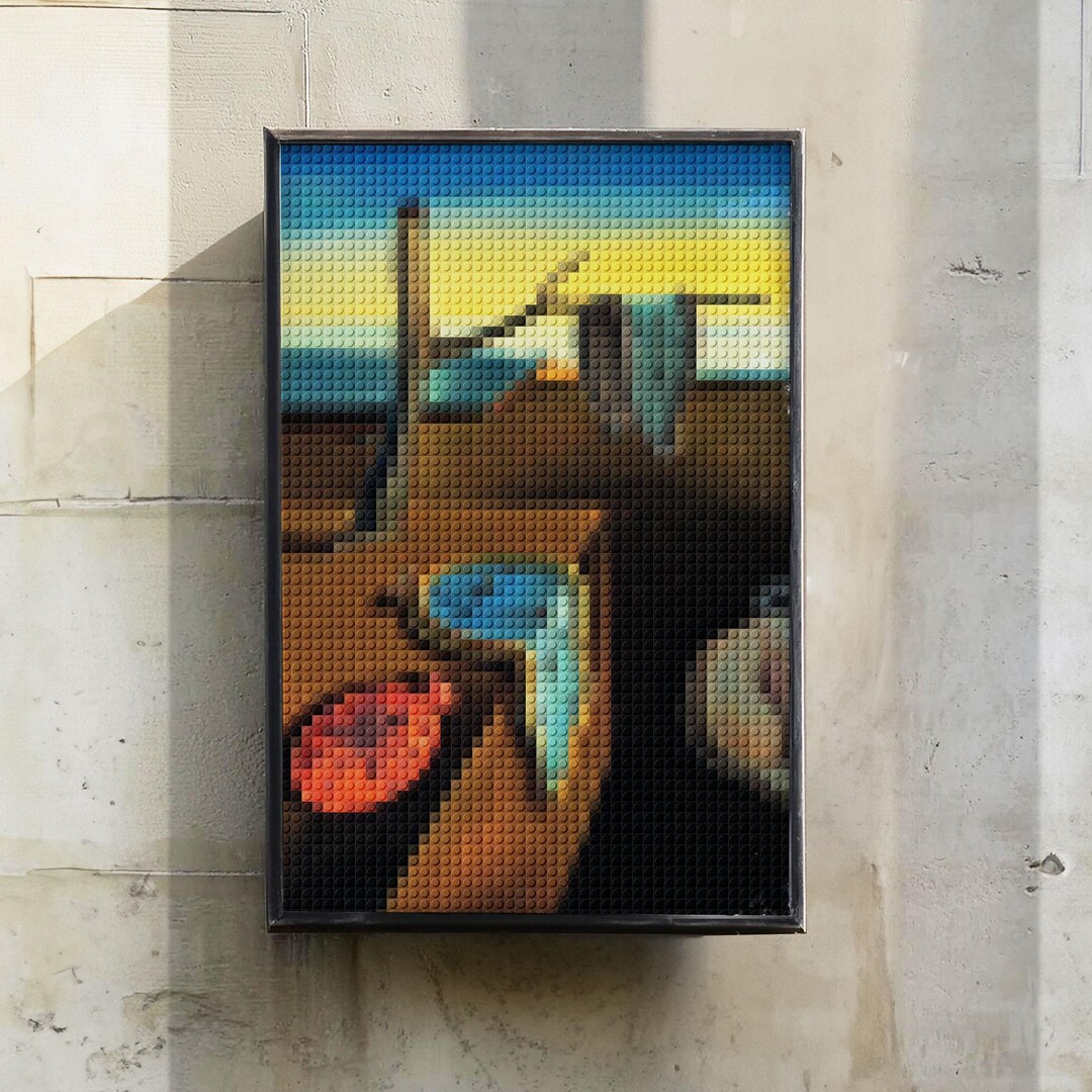Salvador Dali the Persistence of Memory Pixel Art, Digital Wall Art ...