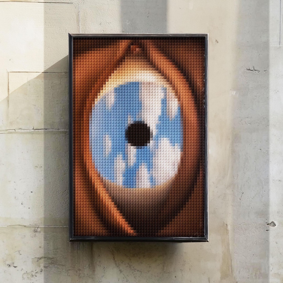 René Magritte the False Mirror Pixel Art, Surrealist Digital Wall Art ...