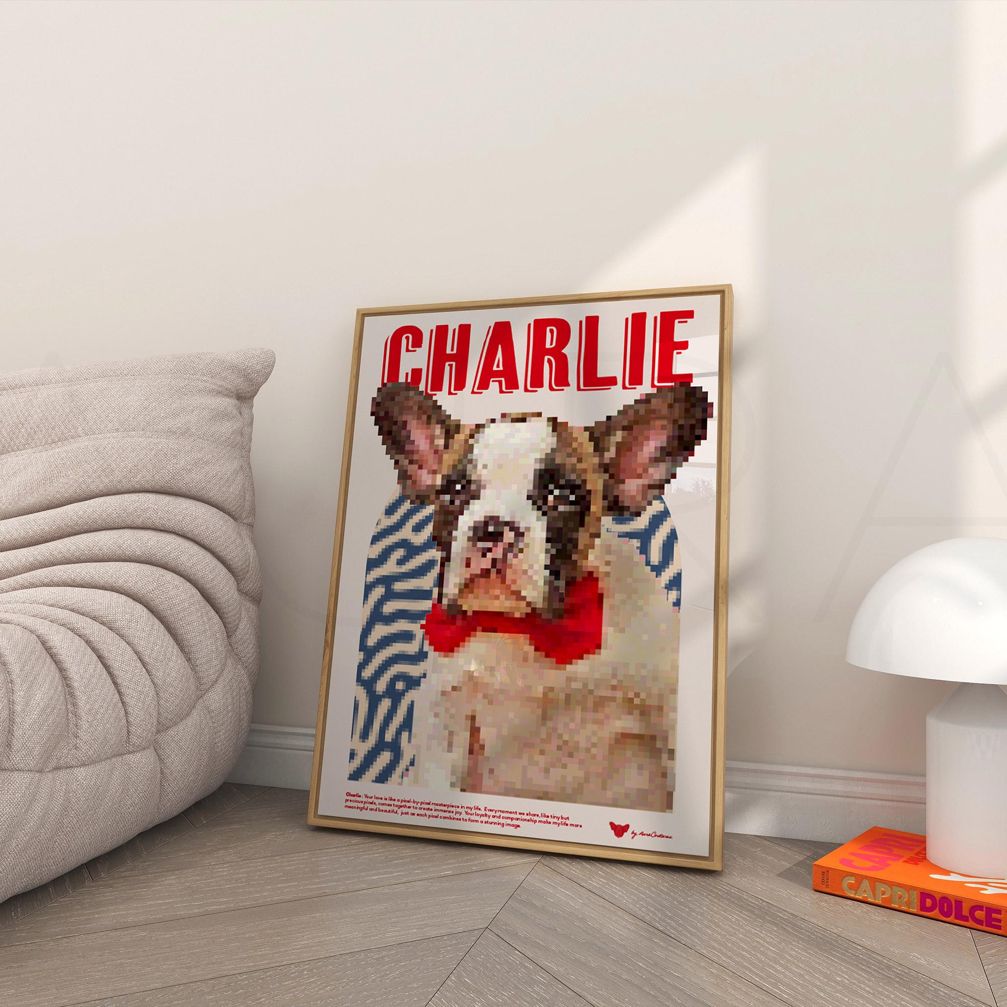 Custom Pixel Pet Portrait, Personalized Portrait for Dogs and Cats ...