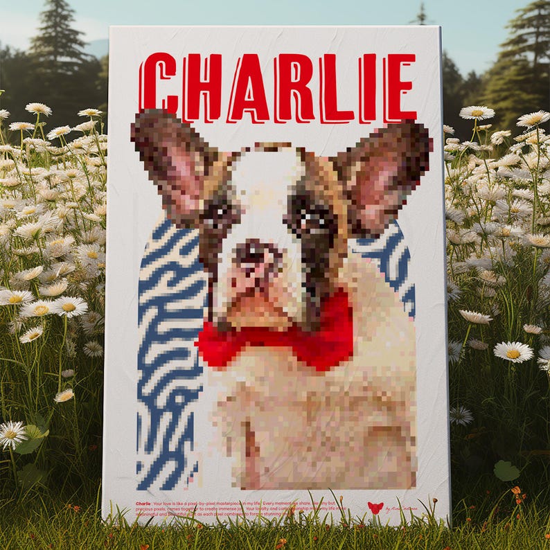 Custom Pixel Pet Portrait, Personalized Portrait for Dogs and Cats ...